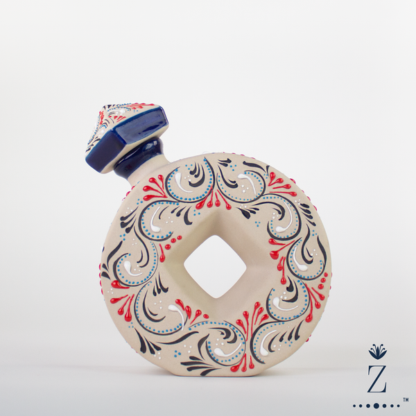 Stoneware Decanter | Serpentine Pattern, Ceramic Decanter - Zenwaro