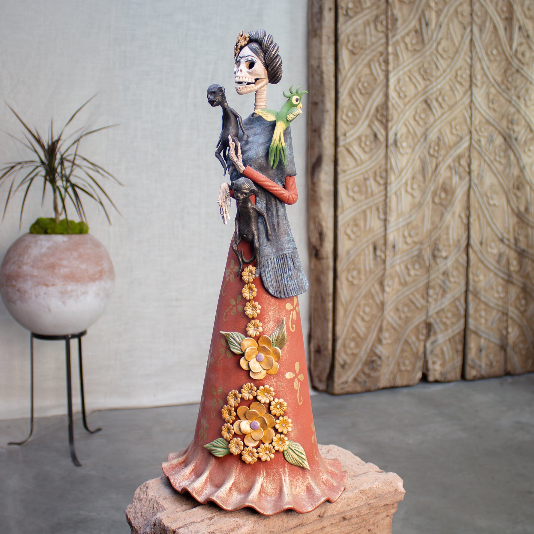Hand-sculpted Catrina Dolls · Day of the Dead Catrina Sculptures – Zenwaro