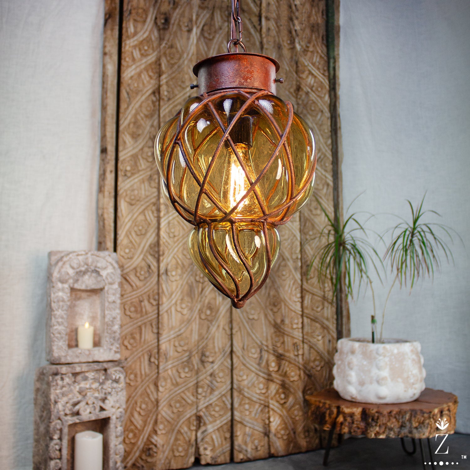 Piña Pendant Light | Small Amber – Zenwaro