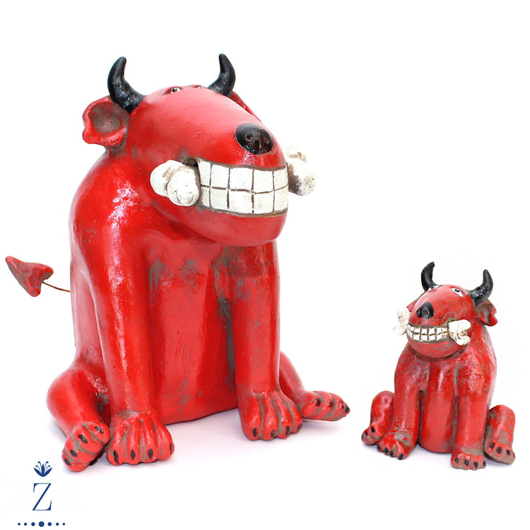 Dog Sculpture | Red Devil Doggy – Zenwaro