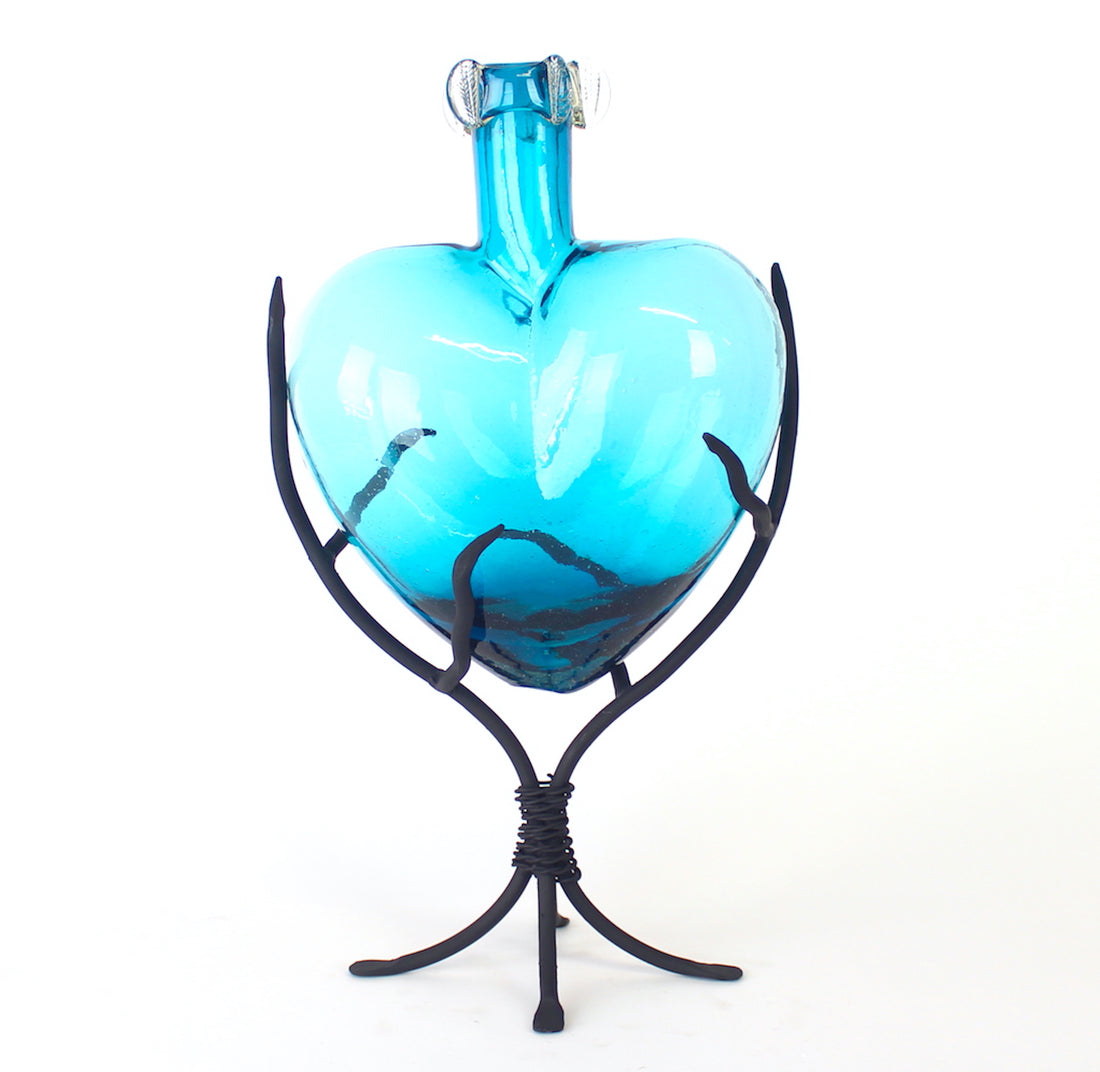 Divine Glass Hearts | Aqua Glass - Zenwaro