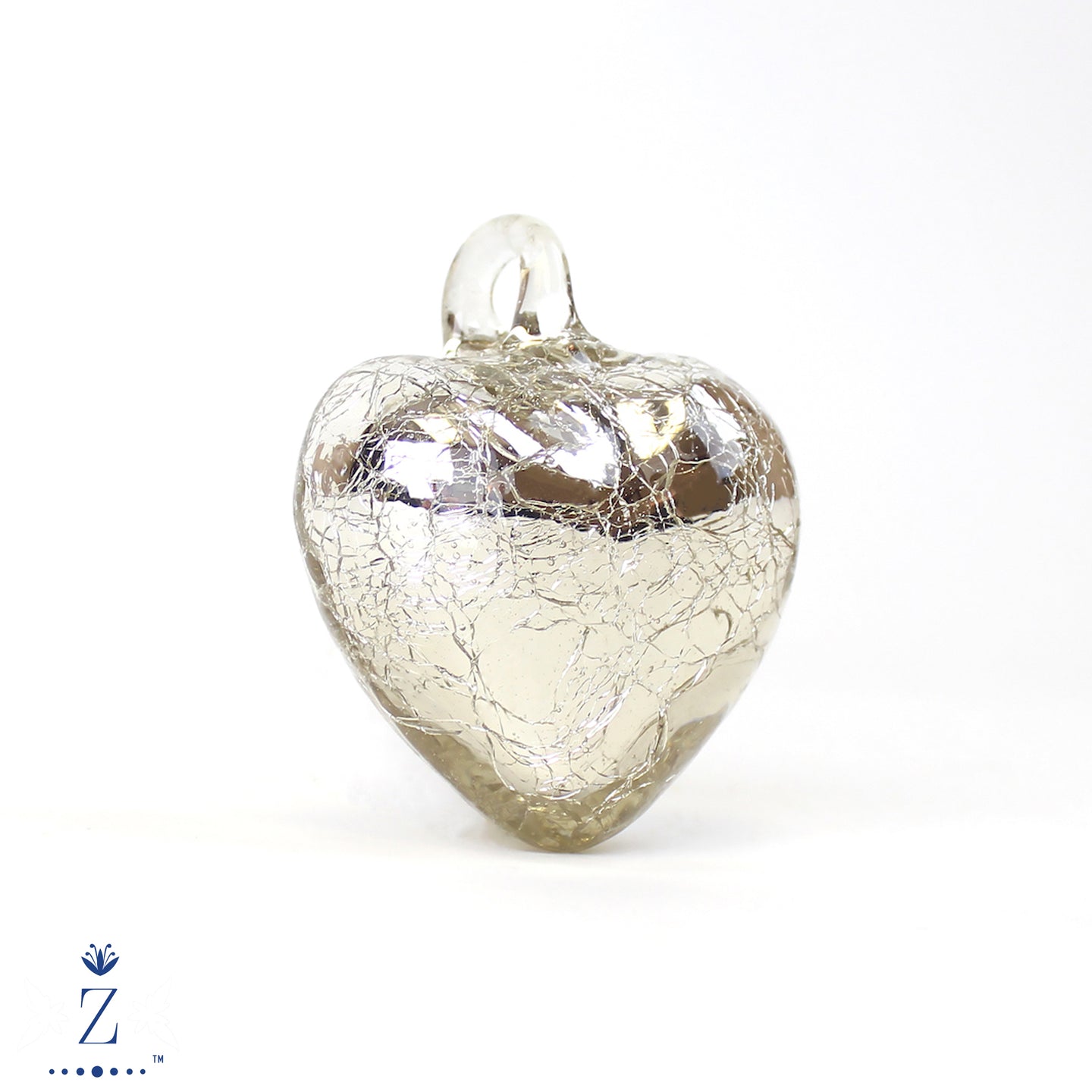 Vestige Heart, Mercury Glass. Small glass heart ornament. – Zenwaro